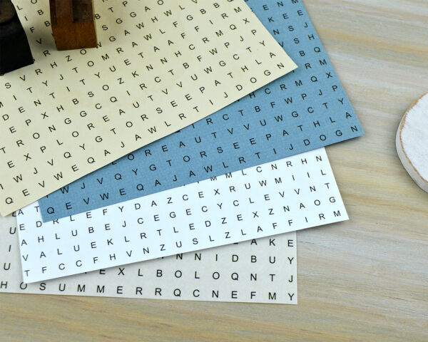 Make creative Junk Journal pages with FREE Printable Word Search puzzles