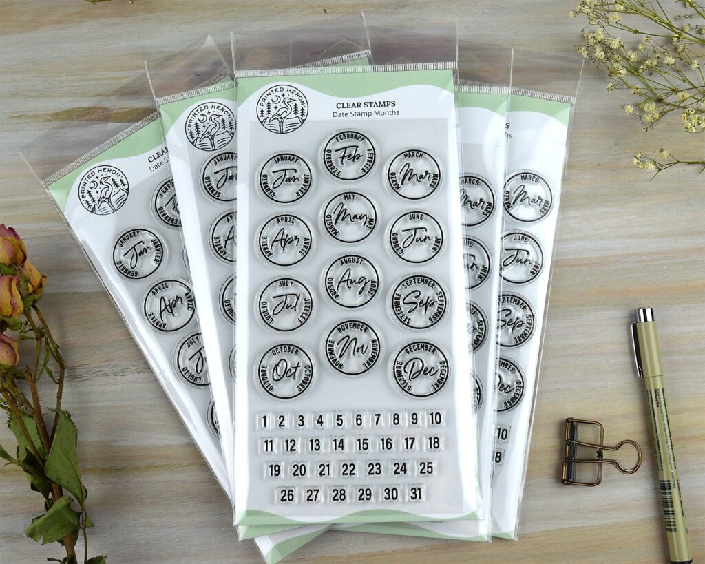 Journal Date Stamps, Clear Planner Stamps, Months Year Calendar Stamp ...